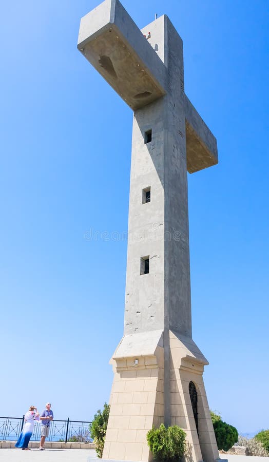 Cross in Filerimos, Rhodes Island, Greece. Editorial Image - Image of ...
