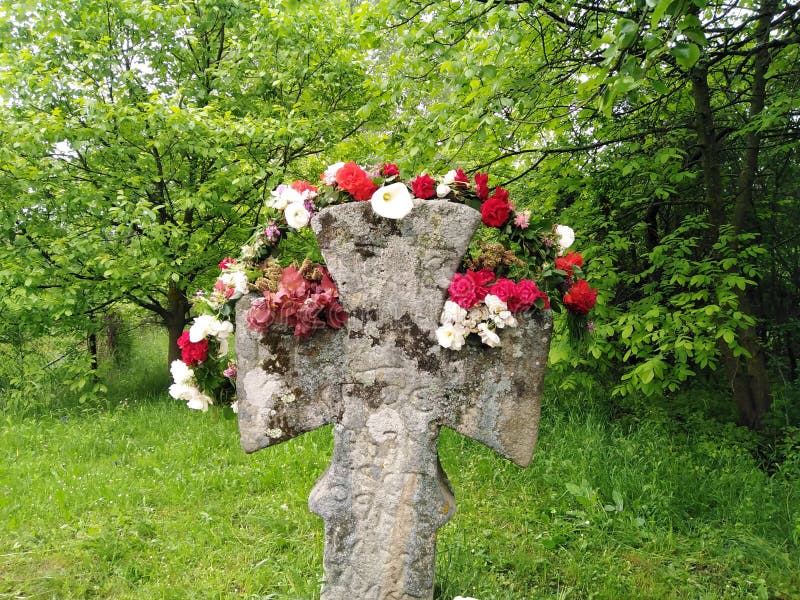 Cross and Orthodoxy stock photo. Image of tree, statue - 250654482
