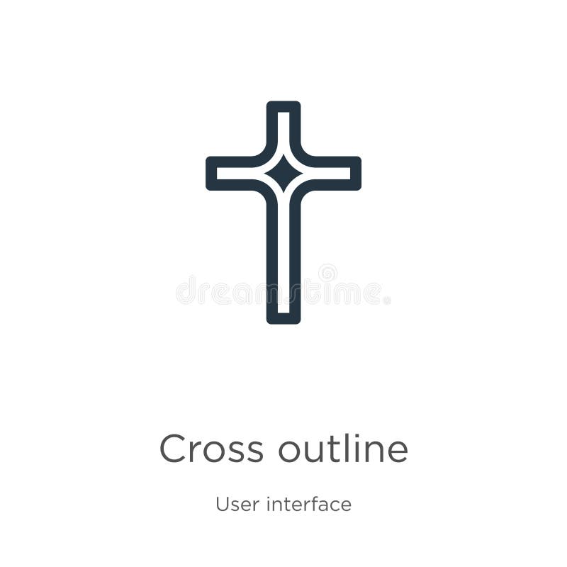 Cross Outline Icon Vector. Trendy Flat Cross Outline Icon from User ...
