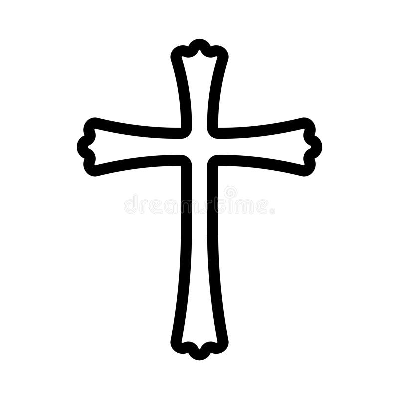 Cross Outline Symbol, Christian Crosses Icon Stock Vector ...