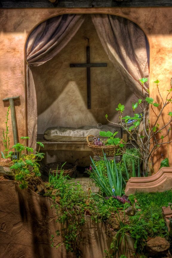 Cross over a bed stock photo. Image of catholic, inside - 2515510