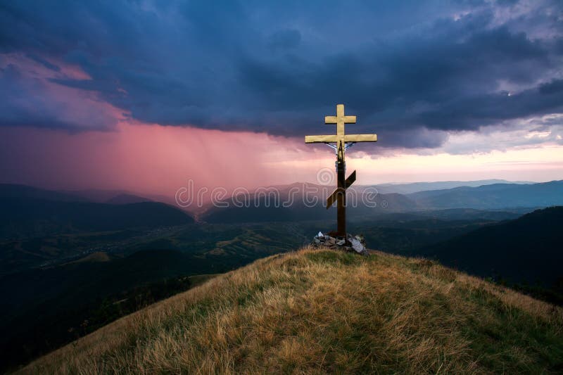 Cross Over Valley Background Dramatic Sky Rain Stock Photos - Free ...