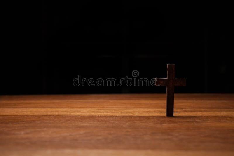 Cross over wood table stock image. Image of jesus, spirituality - 60322473