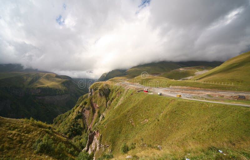 Daryal Gorge. Beautiful Blue Sky Over Mountains and Rocks in Darial ...