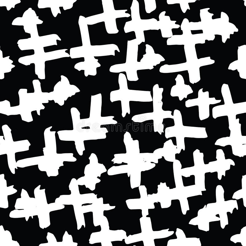 Cross Pattern. Black White Geometric Seamless Texture Stock ...