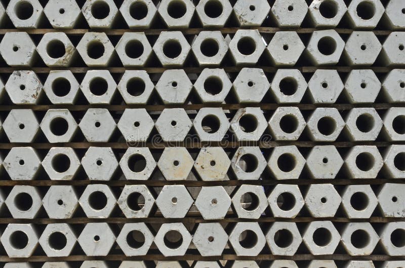 Cross Pattern of Concrete Stake for Construction Stock Image - Image of ...