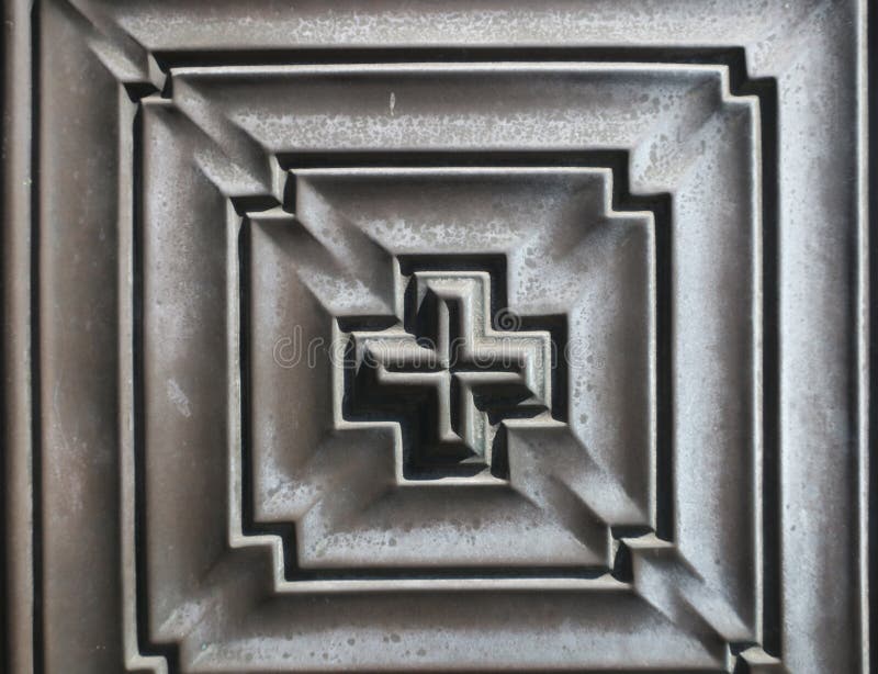 Cross Pattern on an Iron Door of a Building in Amsterdam Stock Image ...