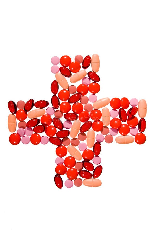 Pill heart with cross stock photo. Image of good, capsules - 18353878