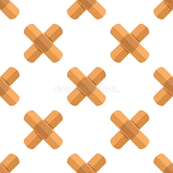 Cross Plasters Flat Icon Seamless Pattern Stock Vector - Illustration ...