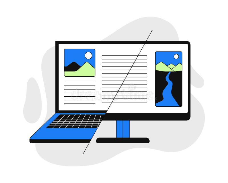 Cross-platform Compatibility 2D Onboarding Ui Illustration Stock ...