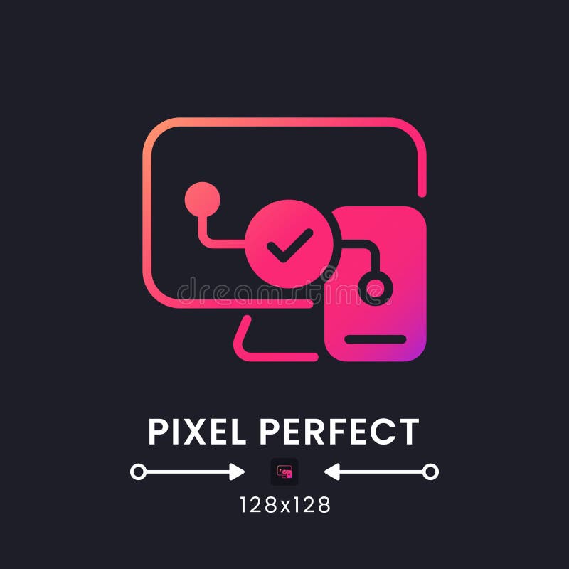 Cross-platform Compatibility Pink Solid Gradient Desktop Icon on Black ...