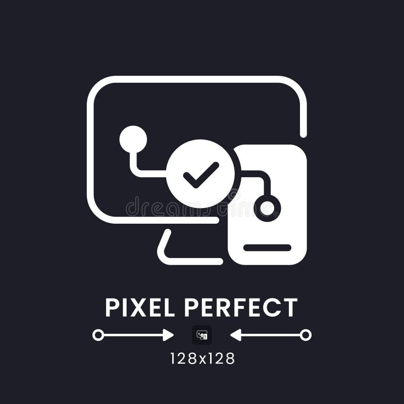 Cross-platform Compatibility White Solid Desktop Icon Stock Vector - Illustration of night ...