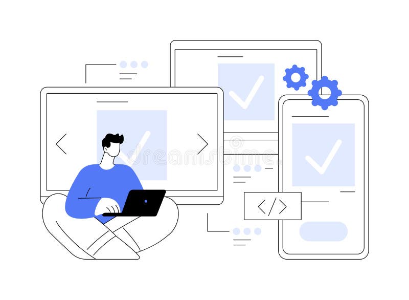 Cross-platform Development Abstract Concept Vector Illustration. Stock ...