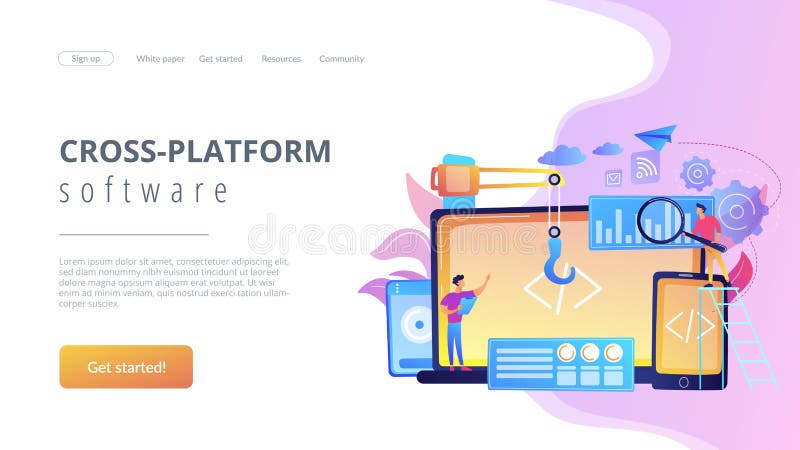 Cross-platform Development Concept Landing Page. Stock Vector ...