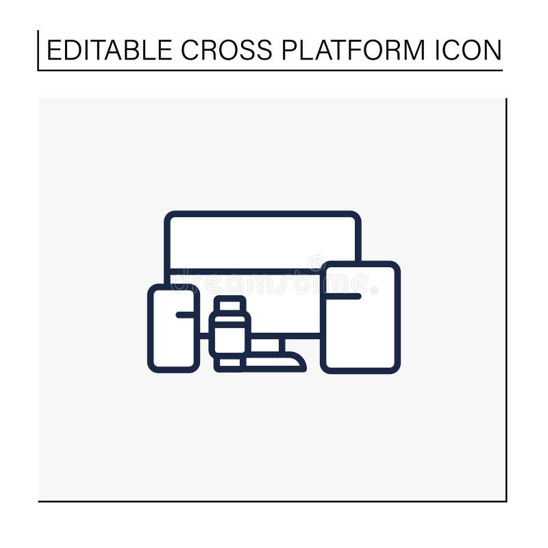 Devices line icon stock vector. Illustration of destroyed - 238962858