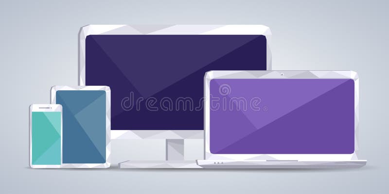 Cross platform devices stock vector. Illustration of technology - 142339019