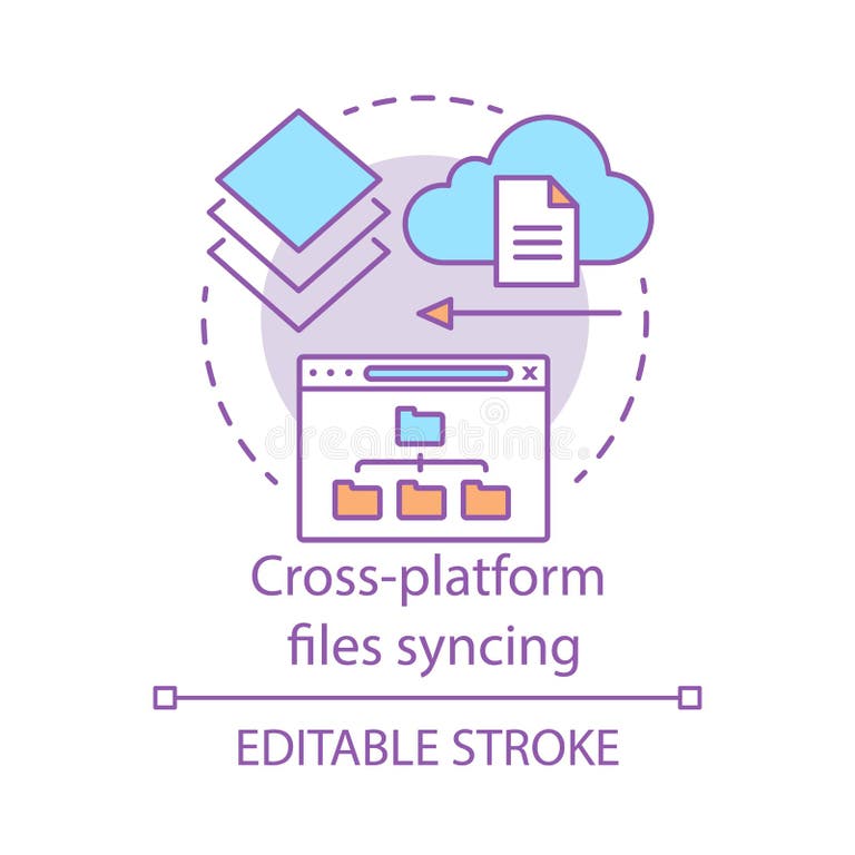 Cross Platform Files Syncing Concept Icon Stock Vector - Illustration ...
