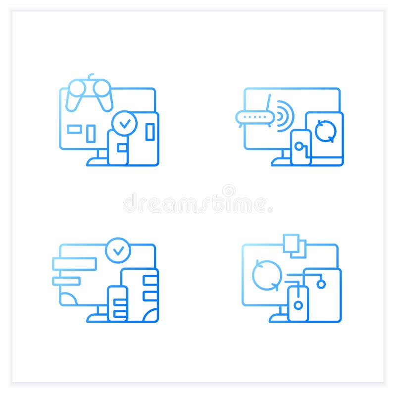 Cross Platform Gradient Icons Set Stock Vector - Illustration of ...