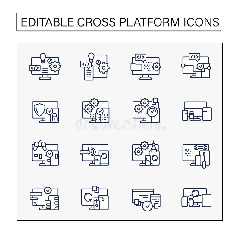 Operating Systems Icons Stock Illustrations – 130 Operating Systems ...
