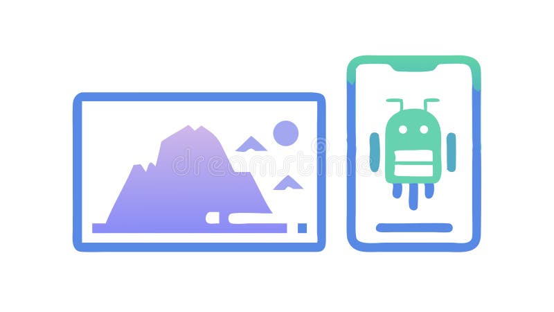 Cross-Platform Media, Android and Desktop Icon, Vector Design ...