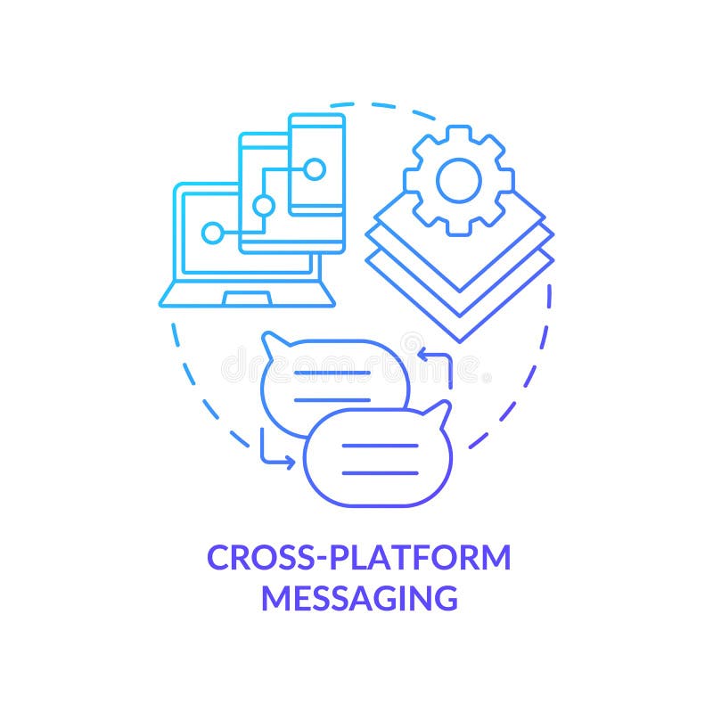 Cross Platform Messaging Blue Gradient Concept Icon Stock Vector ...