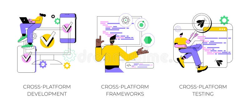 Cross-platform Operating System Abstract Concept Vector Illustrations ...