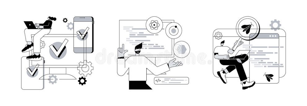Cross Platform Operating System Abstract Concept Vector Illustrations Stock Vector