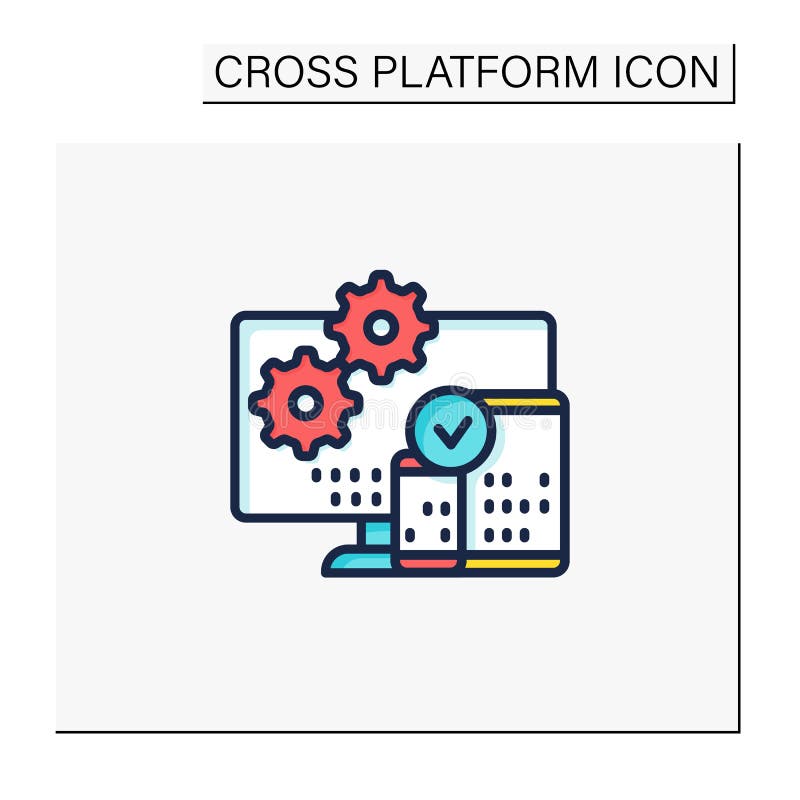 Cross Platform Programming Color Icon Stock Vector - Illustration of interface, laptop: 215167628