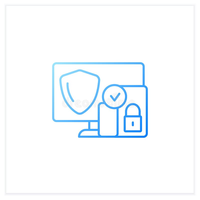 Cross Platform Security Gradient Icon Stock Vector Illustration Of