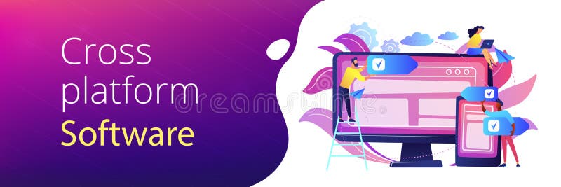 Cross-platform Software Concept Banner Header. Stock Vector ...