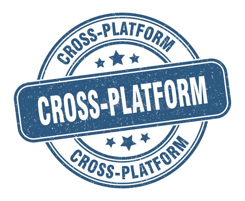 Cross-platform Stamp. Cross-platform Round Grunge Sign Stock Vector ...