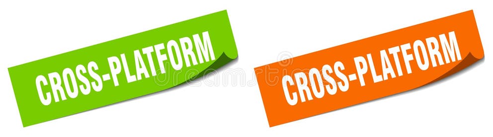 Cross-platform Sticker. Cross-platform Sign Set Stock Vector ...