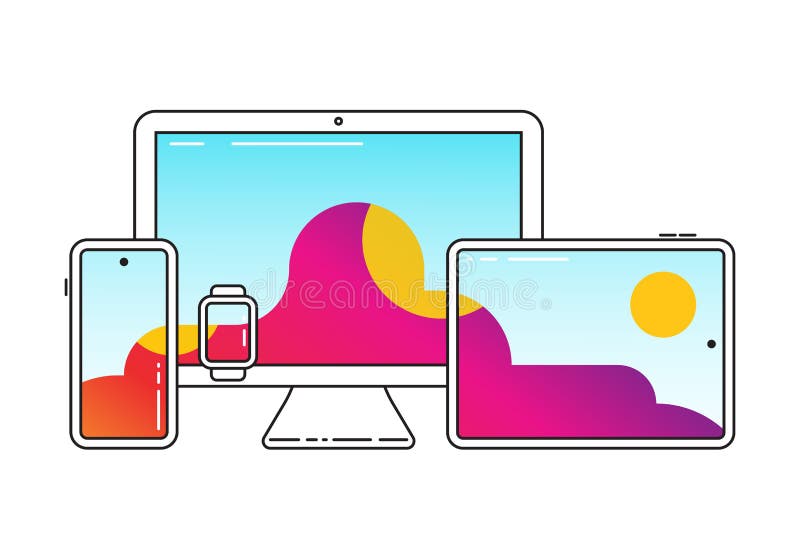 Cross-platform Vector Icons Illustration. Stock Vector - Illustration ...