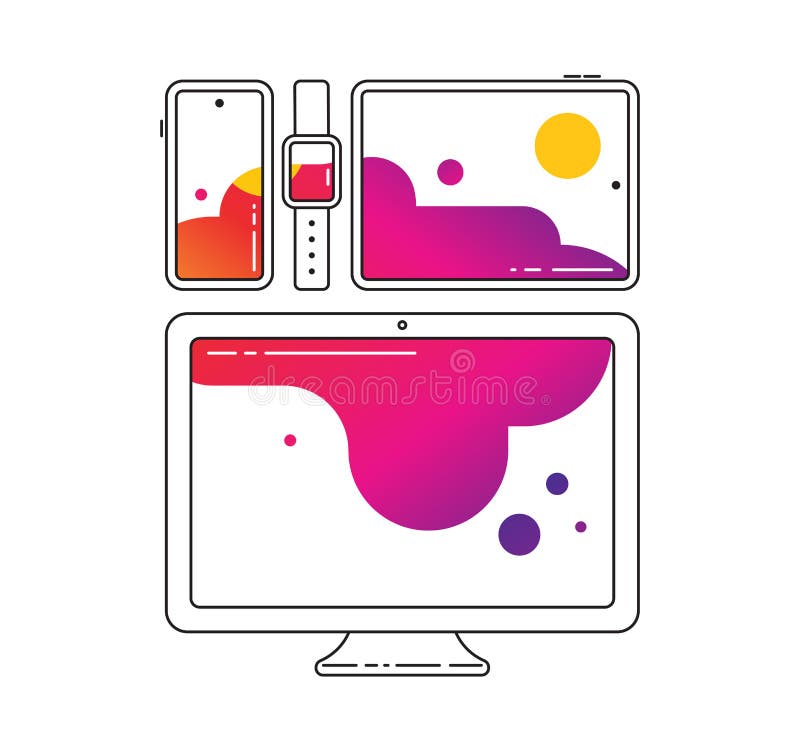 Cross-platform Vector Icons Illustration. Stock Vector - Illustration ...