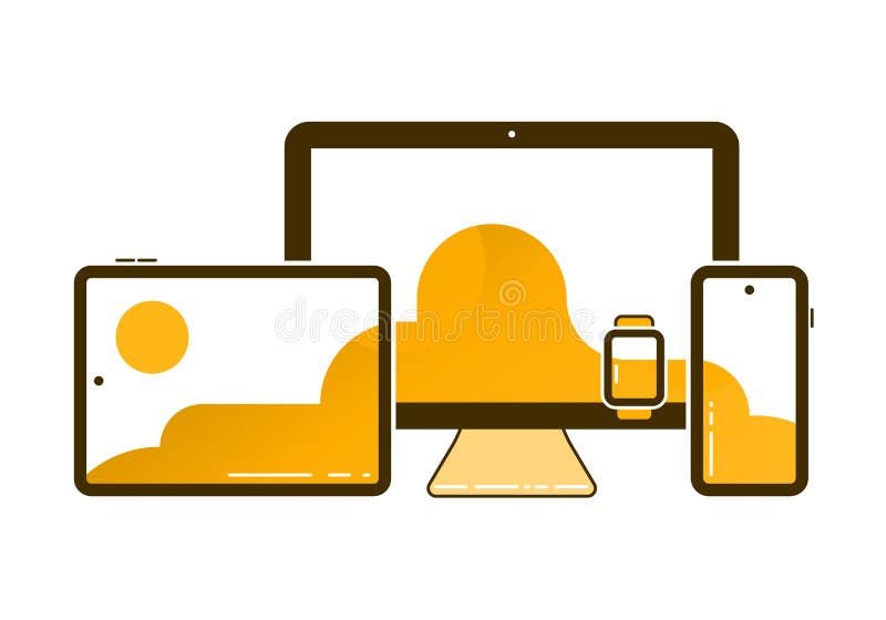 Cross-platform Vector Icons Illustration. Cross Platforming Devices ...
