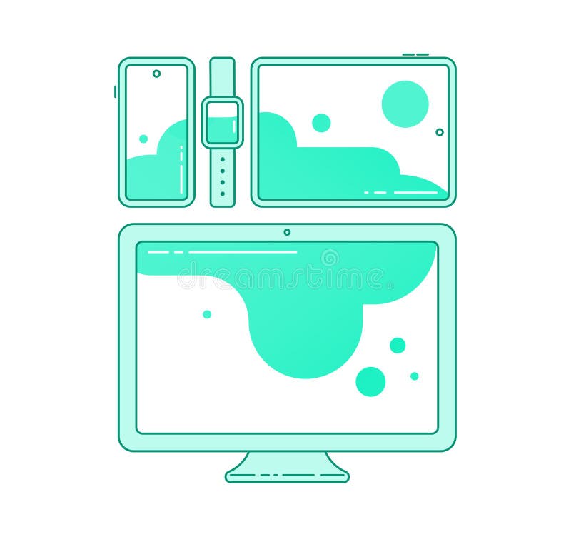 Cross-platform Vector Icons Illustration. Cross Platforming Devices ...
