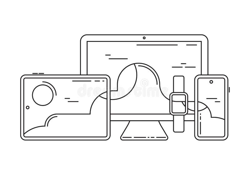 Cross-platform Vector Icons Illustration. Cross Platforming Devices ...