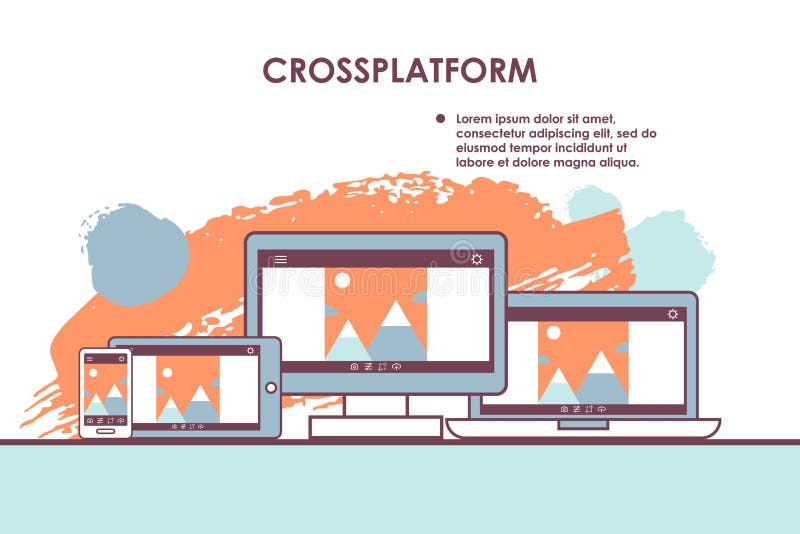Cross Platform Website Interface, Vector Illustration. Modern Web ...