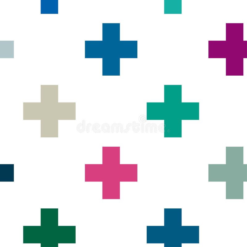 Cross, Plus Sign Geometric Seamlessly Repeatable Pattern, Background ...