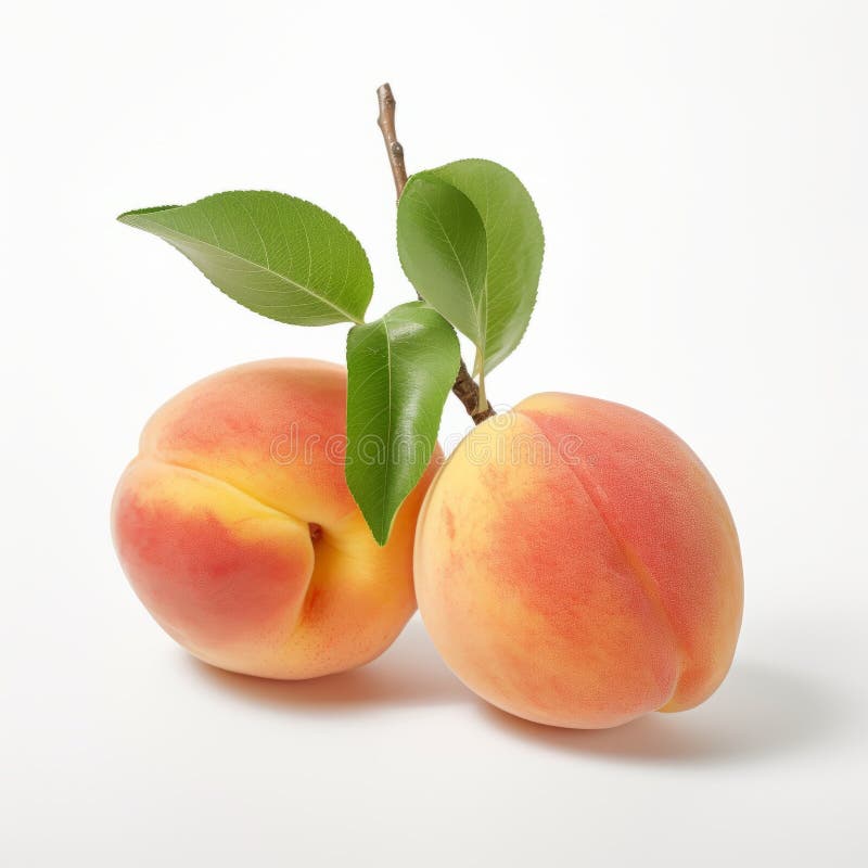 Cross-processed Peach Branch on White Background Stock Illustration ...