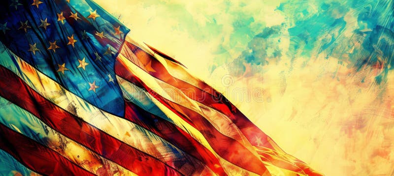 Cross-processing Image of the American Flag - AI Generated Stock ...
