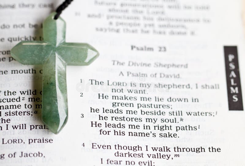 The Cross and Psalm 23 stock image. Image of jesus, holy - 31027007