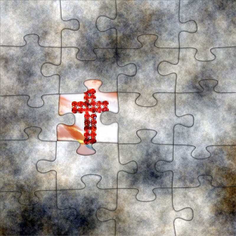 Cross and puzzle concept stock image. Image of jigsaw - 182515935