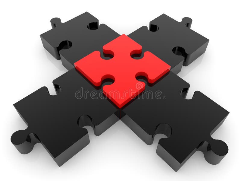 Cross of Puzzle Pieces with Empty Spaces.3d Illustration Stock ...