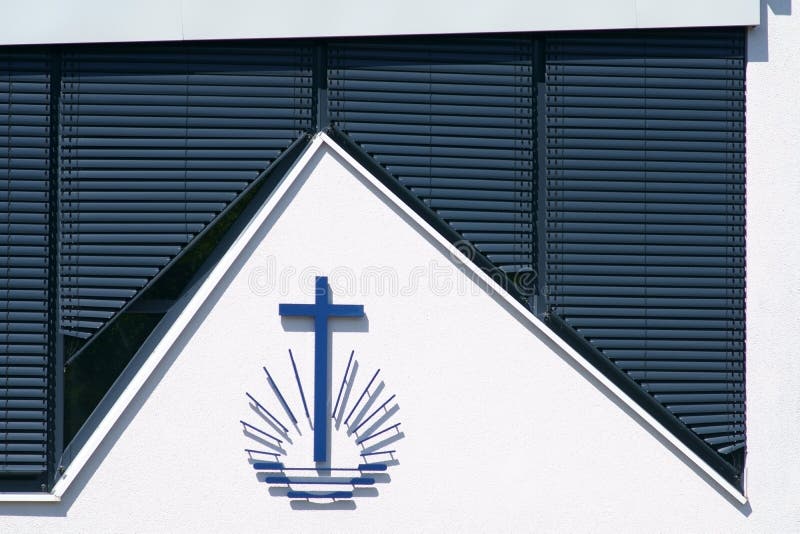 Cross with rays stock image. Image of modern, built - 156514445