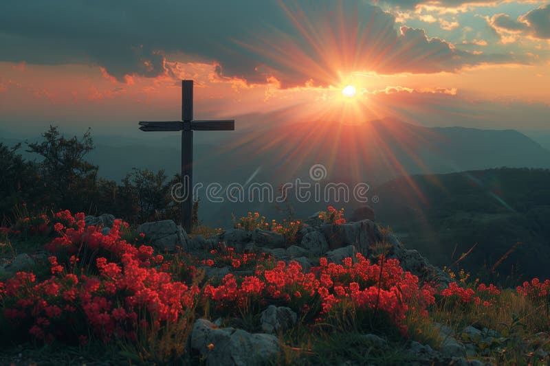Sun Rays Behind Cross Stock Illustrations – 204 Sun Rays Behind Cross ...