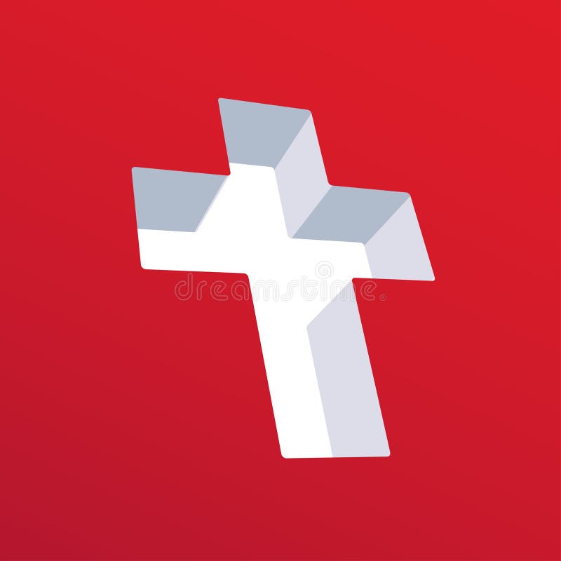 Cross on a red background stock illustration. Illustration of bible ...