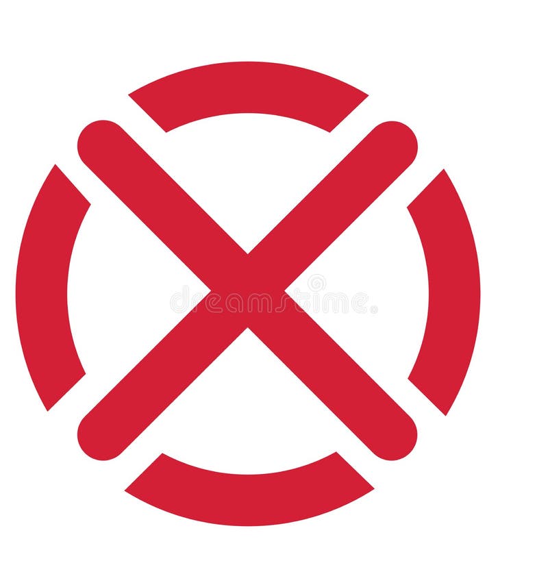 Cross Red X Icon Isolated on White Background Circle Symbol Vector ...