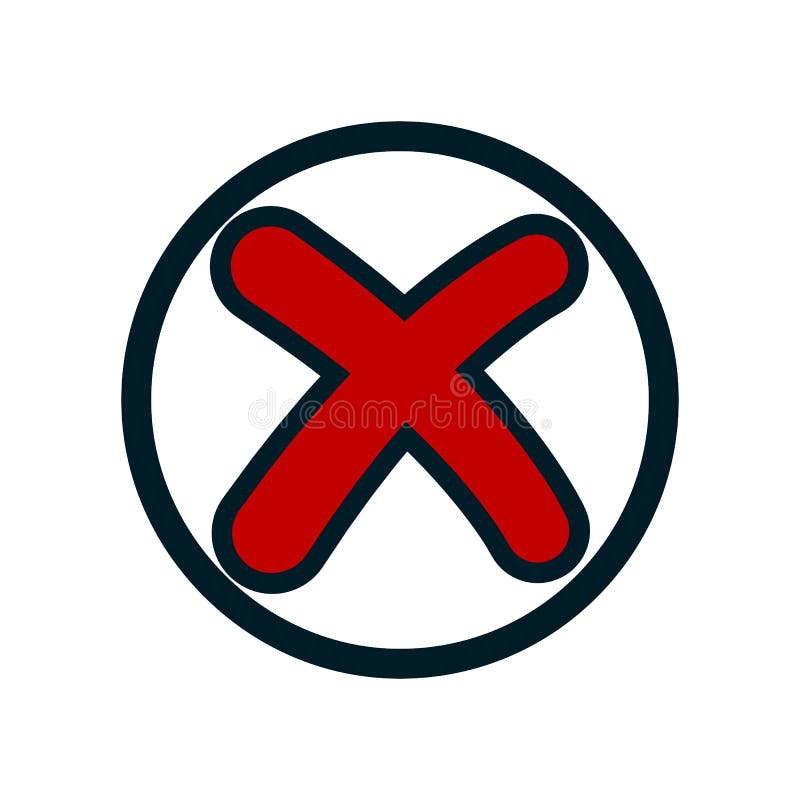 Cross Red Icon Isolated on White Background. Symbol No or X Button ...