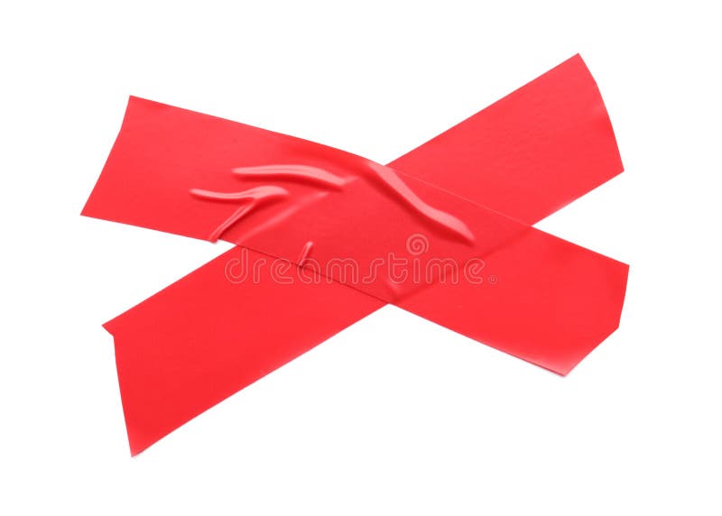 Cross of Red Insulating Tape Isolated on White, Top View Stock Photo ...